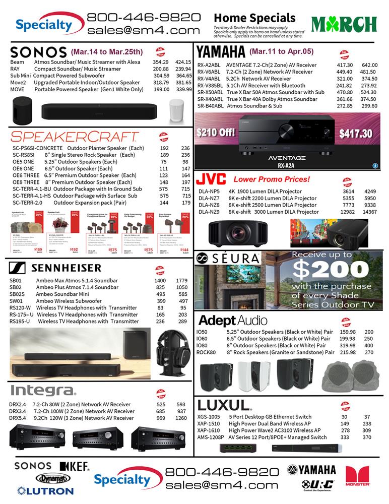 Specialty: Current Promos